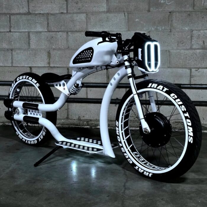 Custom Electric Bike (White) - hustlermotorcycles.com